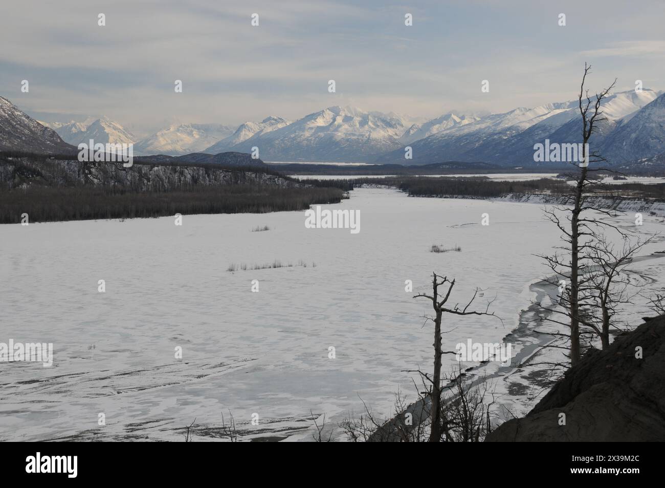Frozen Alaskan River Stock Photo - Alamy