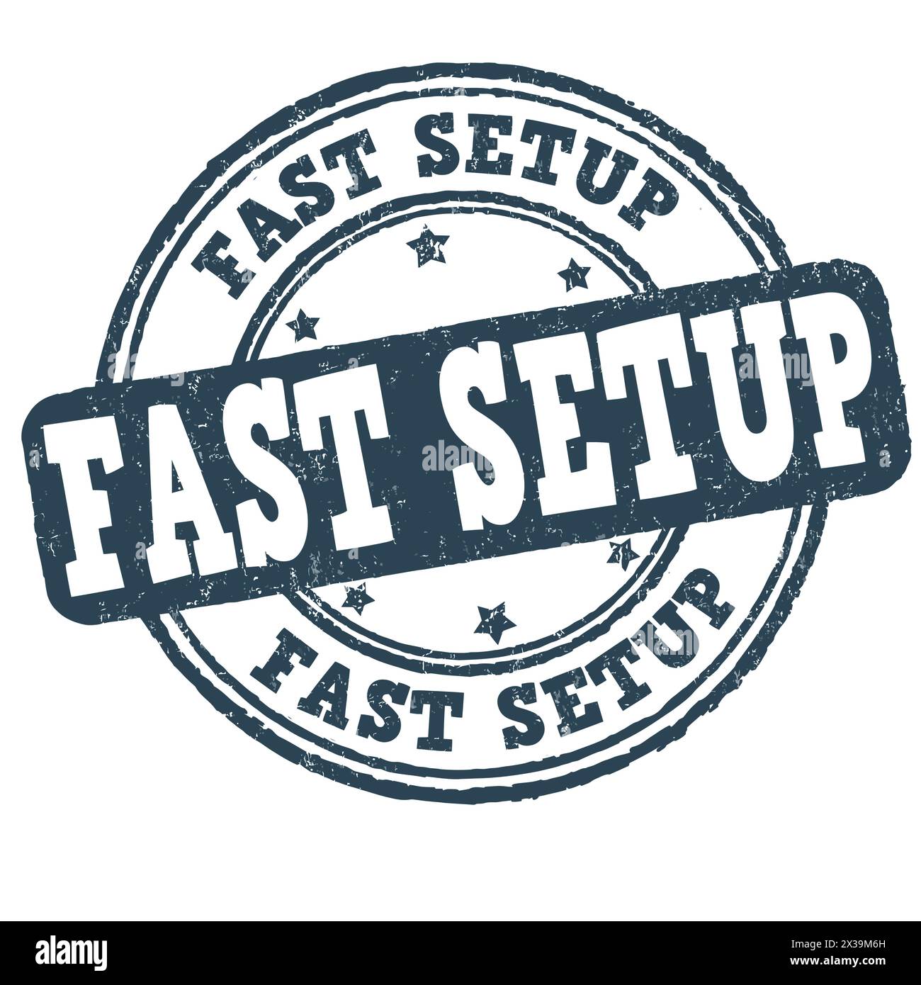 Fast setup grunge rubber stamp on white, vector illustration Stock ...