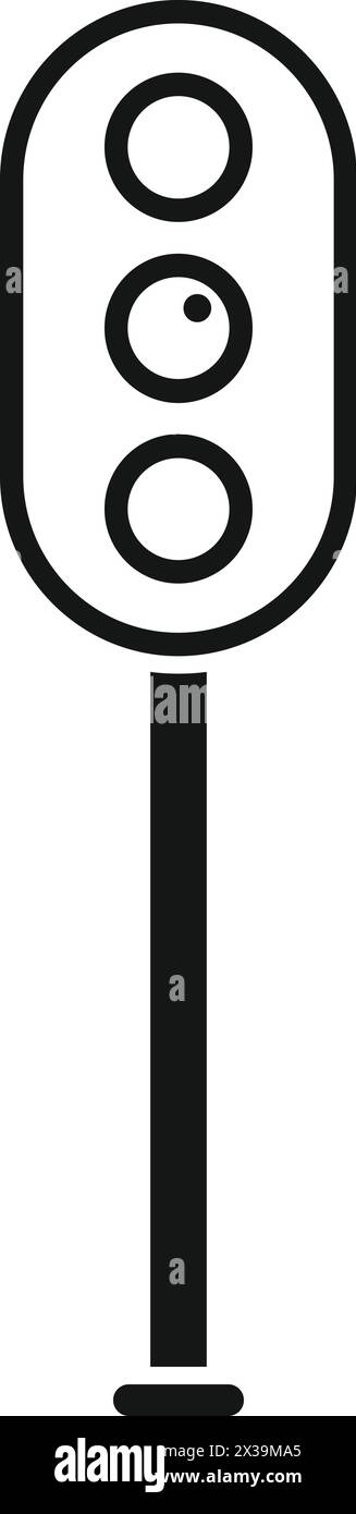 Traffic lights for railroad icon simple vector. Crossing railway ...