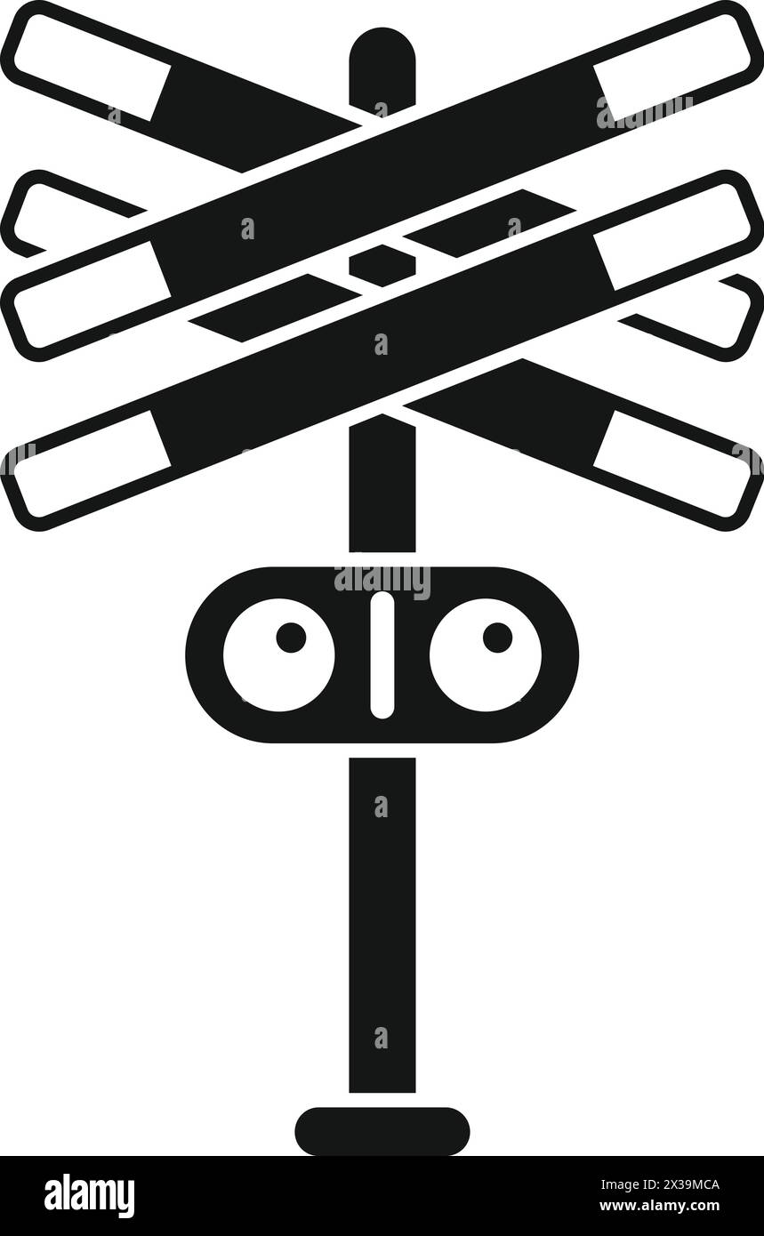 Attention railroad traffic sign Black and White Stock Photos & Images ...
