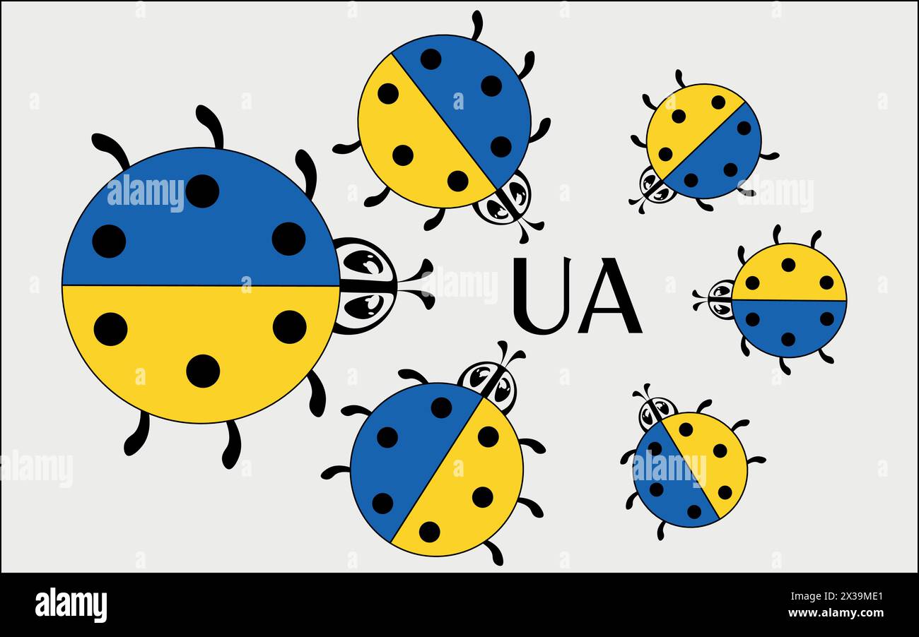 Ukrainian symbols. Ladybug. Company sign. Ukrainian flag . cute ...