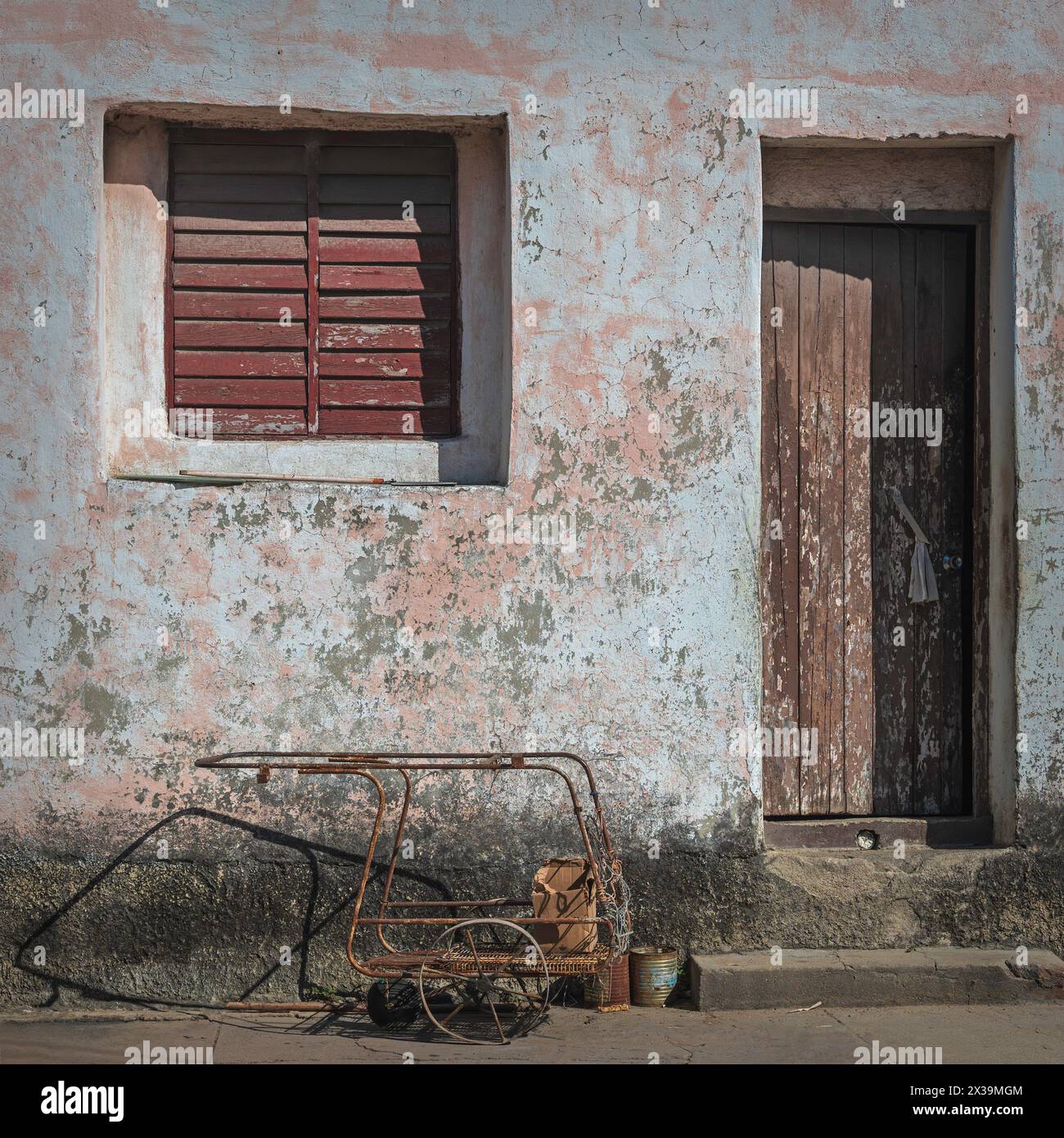 A typical old rundown property, which are often still lived in, that ...