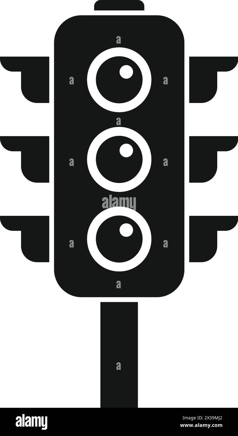 Cross traffic lights icon simple vector. Safety road sign. Control ...