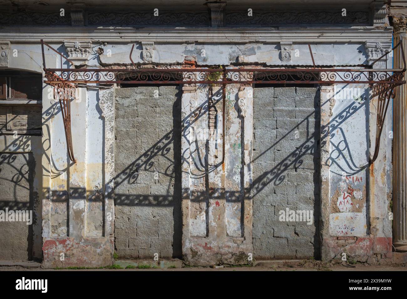 A typical old rundown property, which are often still lived in, that ...