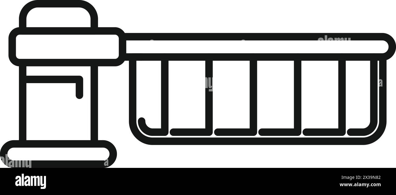 Metal railway crossing barrier icon outline vector. Control pass ...