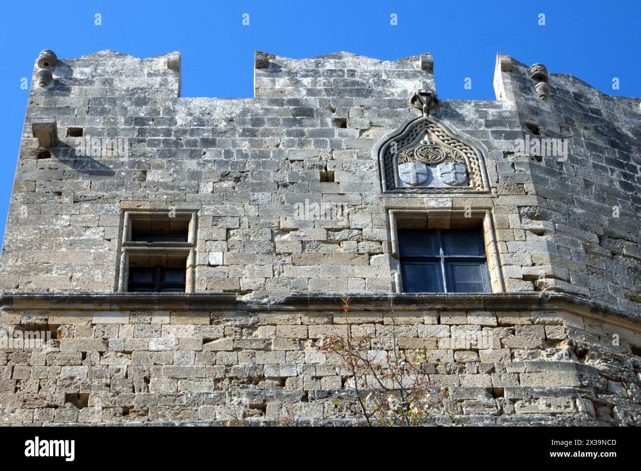 Ancient Buildings at the Acropolis in Lindos on the Island of Rhodes in ...