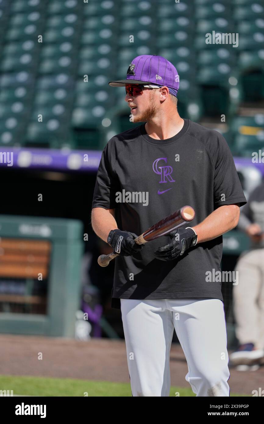 Denver CO, USA. 24th Apr, 2024. Colorado utility player Hunter Goodman ...