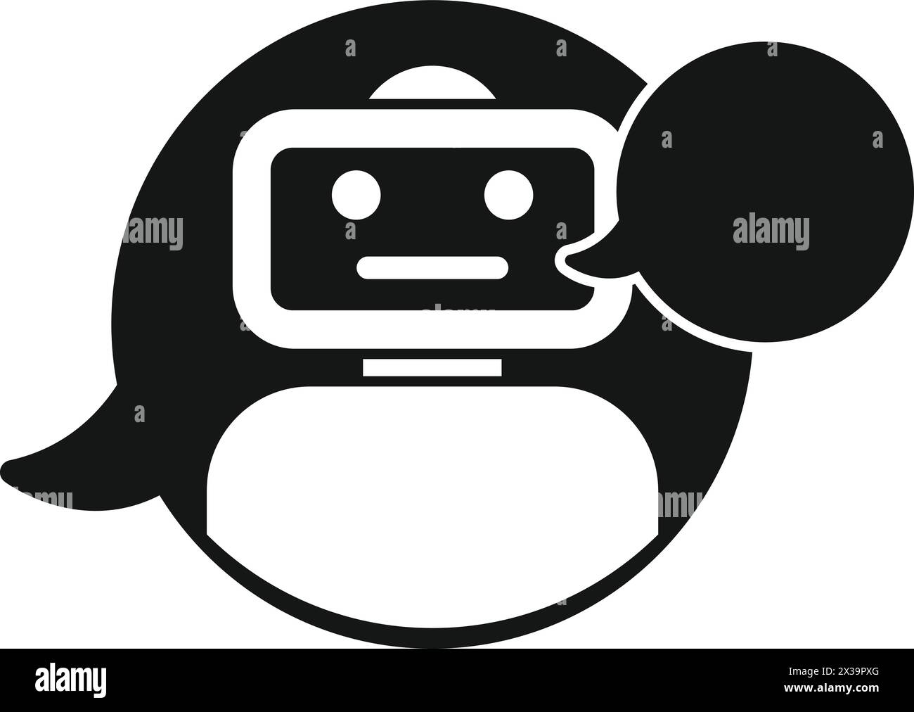 Bot chat support robot icon simple vector. Ai contact help. Internet ...