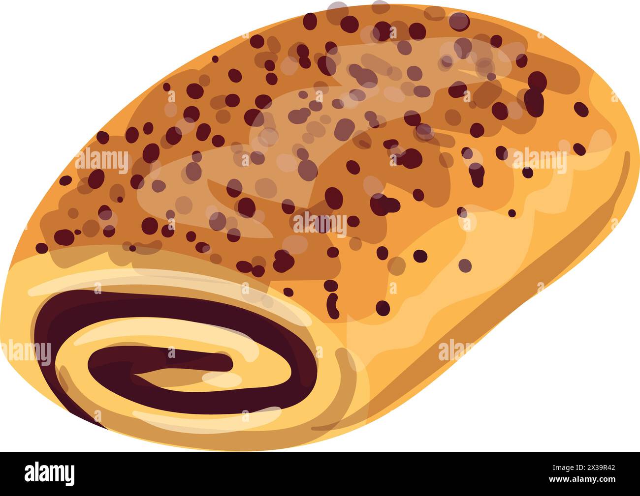 Bakery candy roll icon cartoon vector. Cream pastry. Celebration menu ...