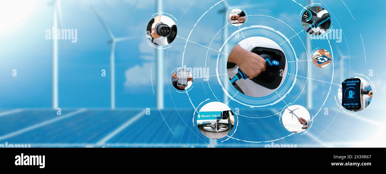 EV electric car vehicle charging and sustainable LCA green energy ...