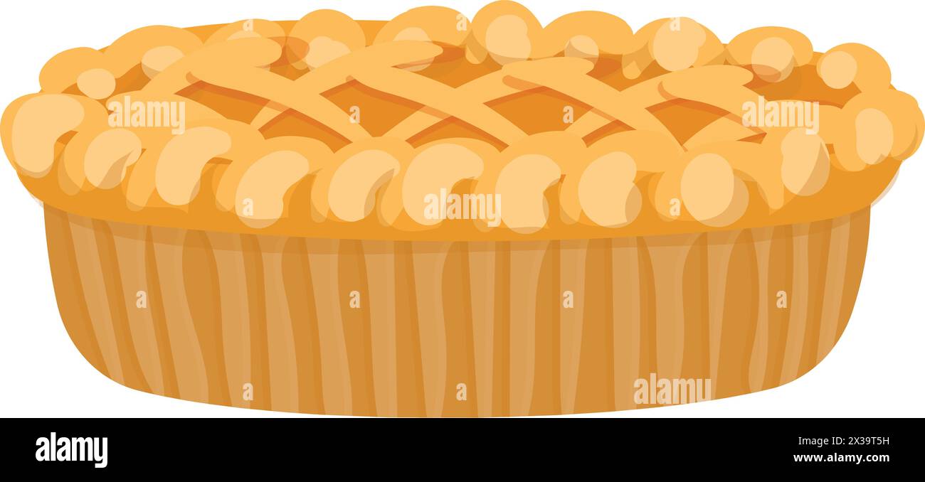 Bakery apple pie icon cartoon vector. Baked crust. Sweet food meal ...