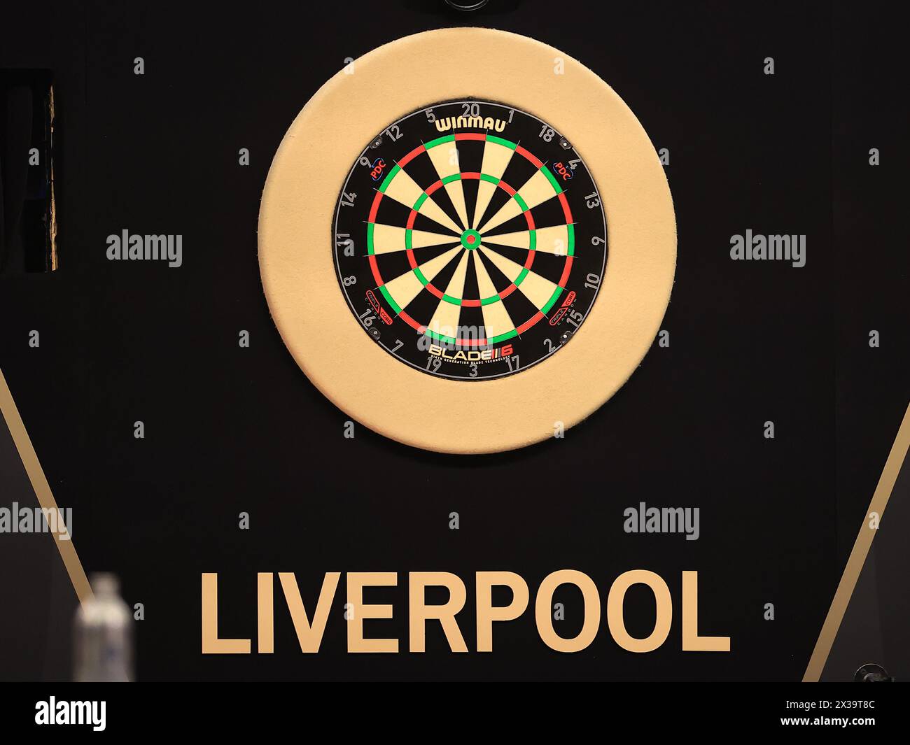 Liverpool, UK. 25th Apr, 2024. A general view of the M & S Arena dart ...
