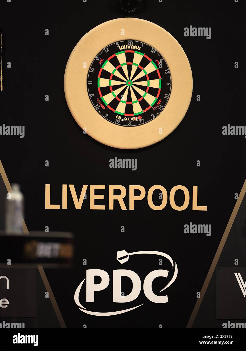 Liverpool, UK. 25th Apr, 2024. A general view of the M & S Arena dart ...