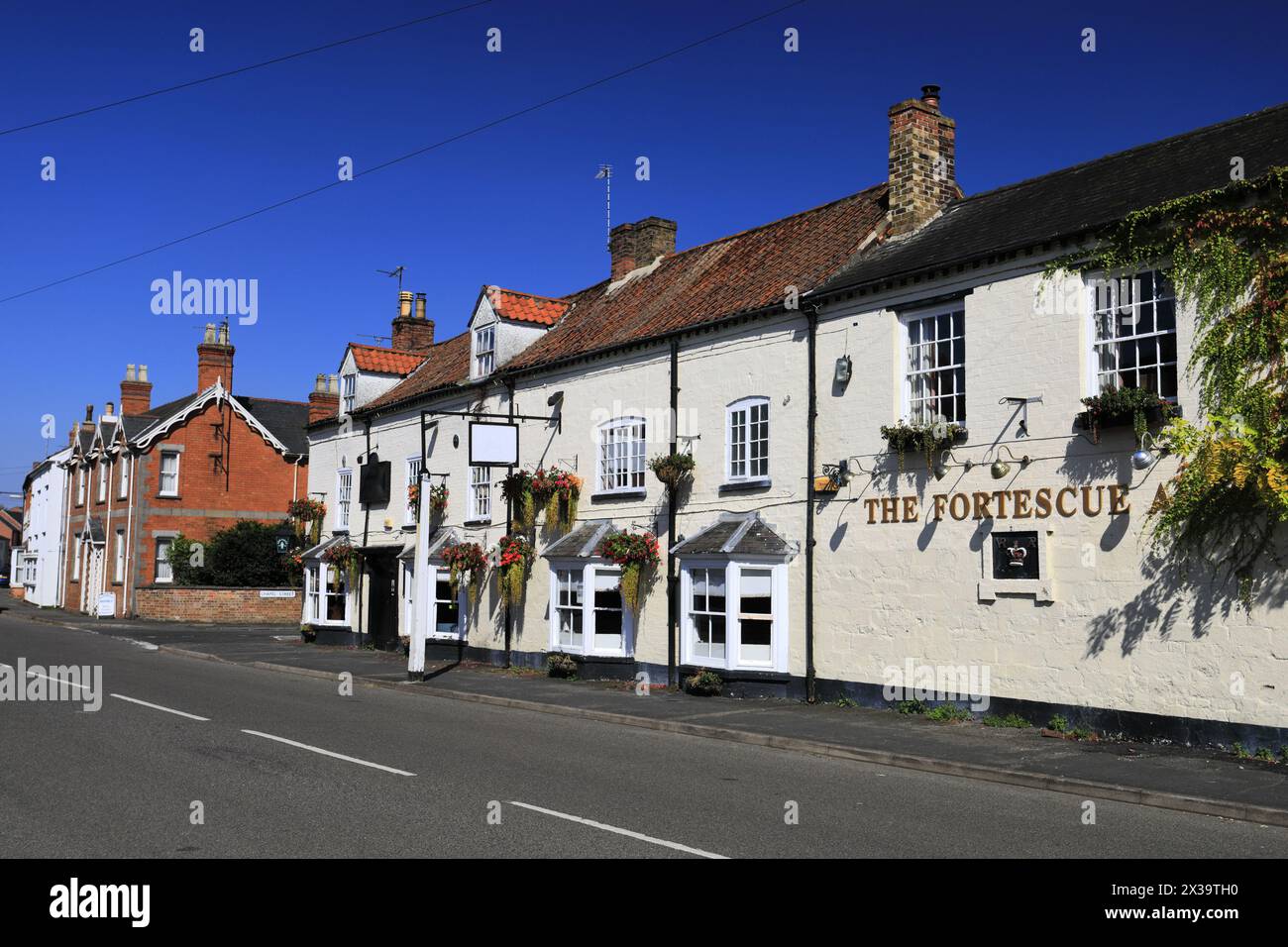 The Fortescue Arms pub, Billingborough village, Lincolnshire, England ...