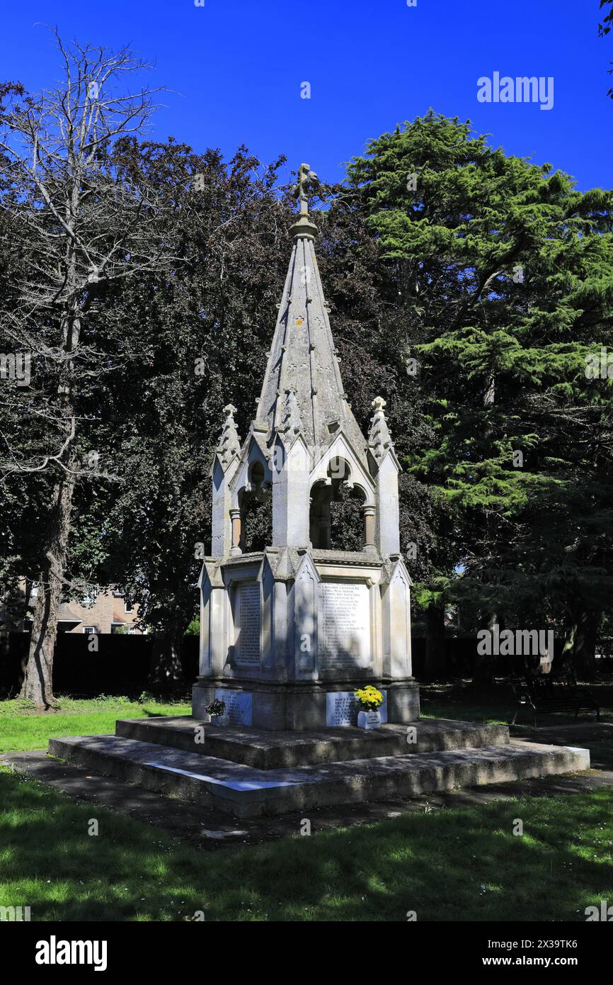 The War memorial at Pinchbeck town; Lincolnshire County; England; UK ...