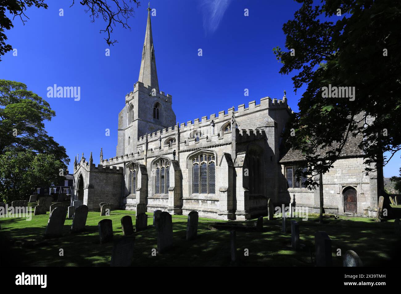 St Laurences church, Surfleet town; Lincolnshire County; England; UK ...