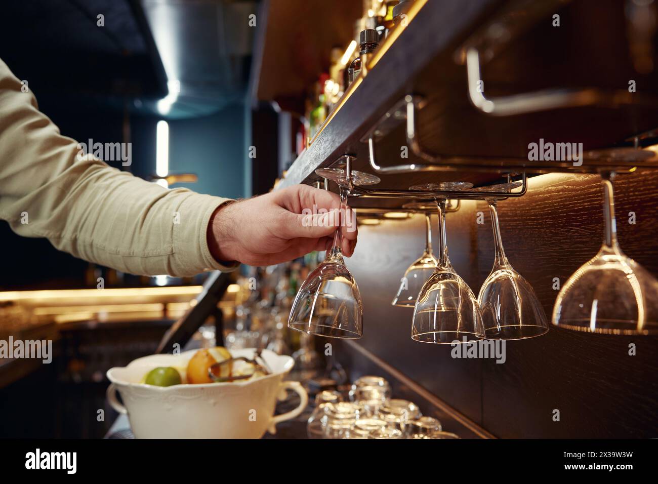 Closeup hand bartender taking hi-res stock photography and images - Alamy
