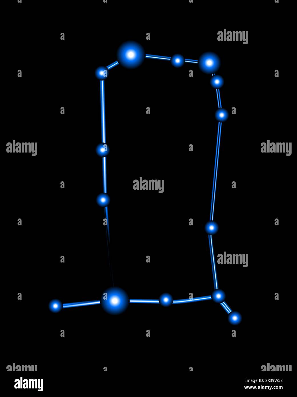 Vector isolated illustration of Gemini constellation with neon effect ...