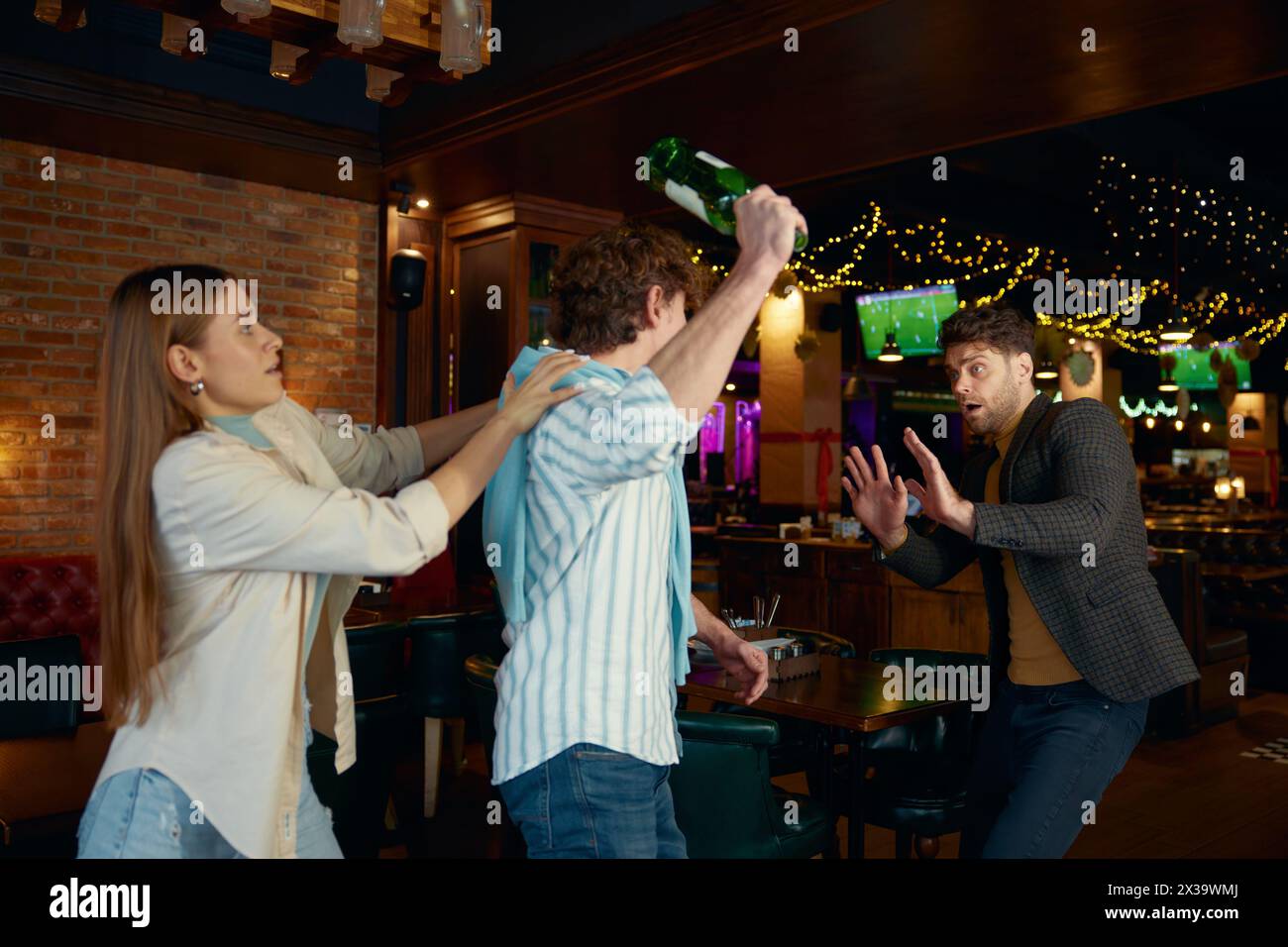 Emotional fight drunk man hi-res stock photography and images - Alamy