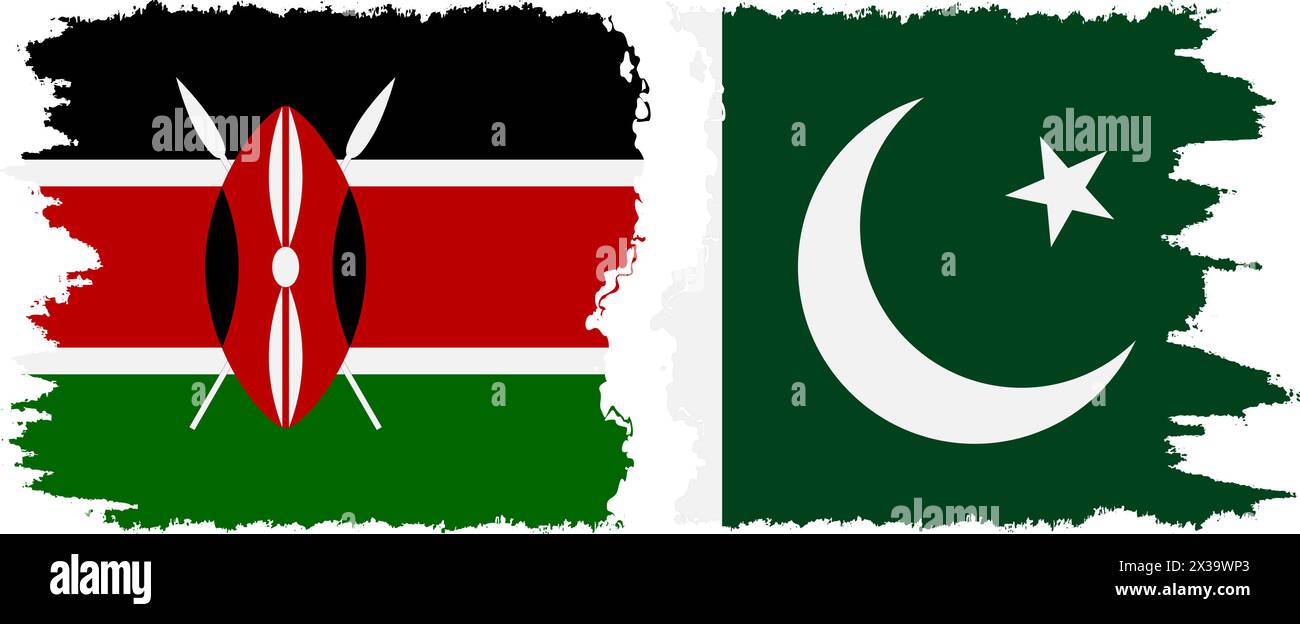 Pakistan and Kenya grunge flags connection, vector Stock Vector Image ...