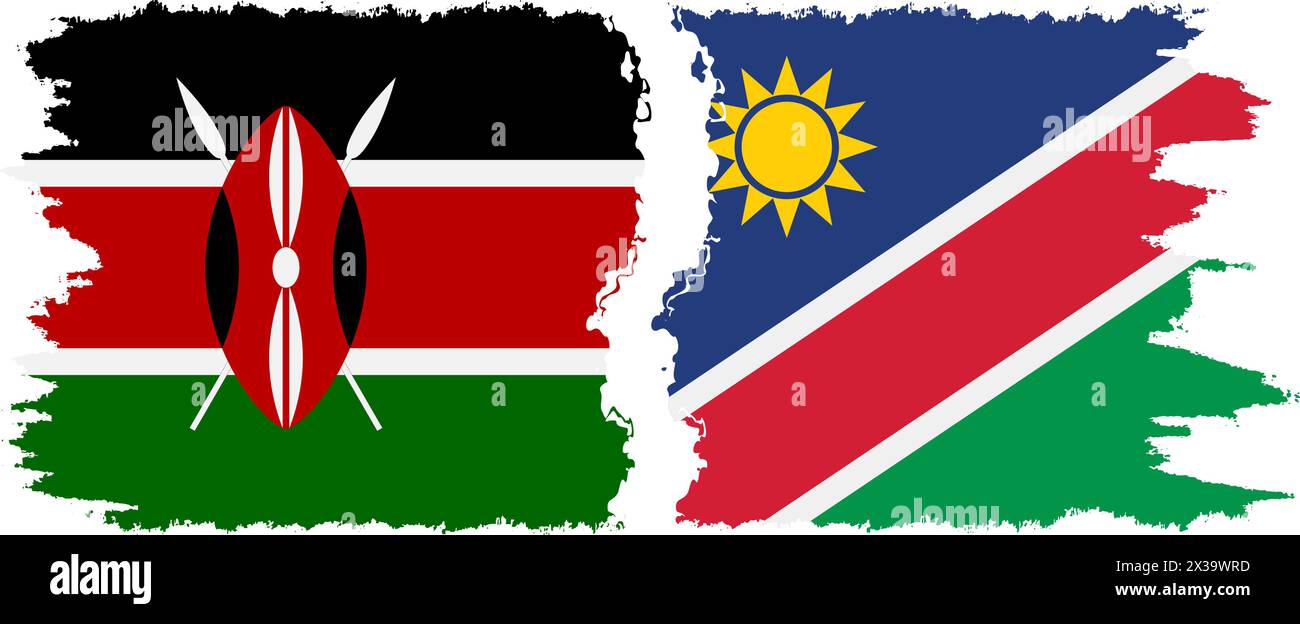 Namibia and Kenya grunge flags connection, vector Stock Vector Image ...