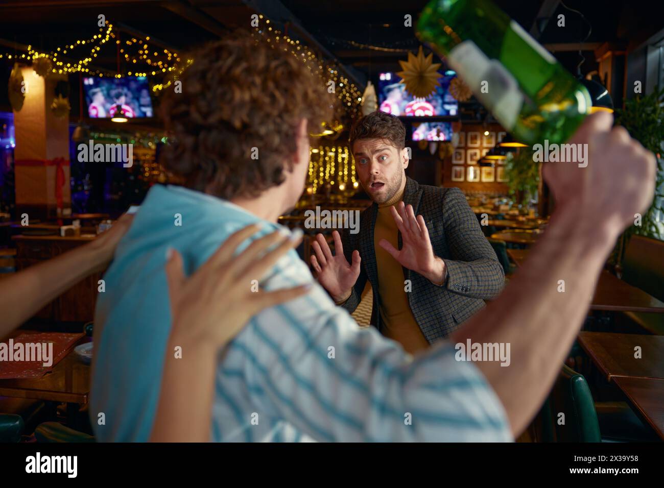 Emotional fight drunk man hi-res stock photography and images - Alamy