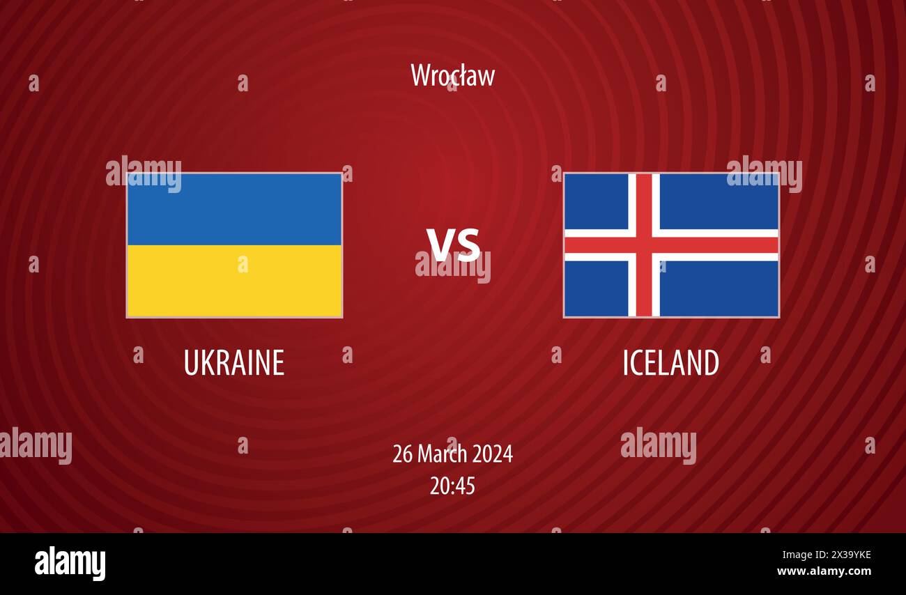 Ukraine vs Iceland football scoreboard broadcast template for soccer ...
