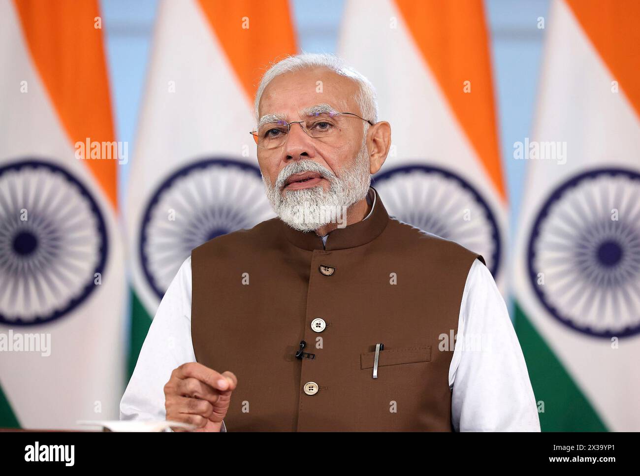 New Delhi, India. 24th Apr, 2024. Indian Prime Minister Narendra Modi ...