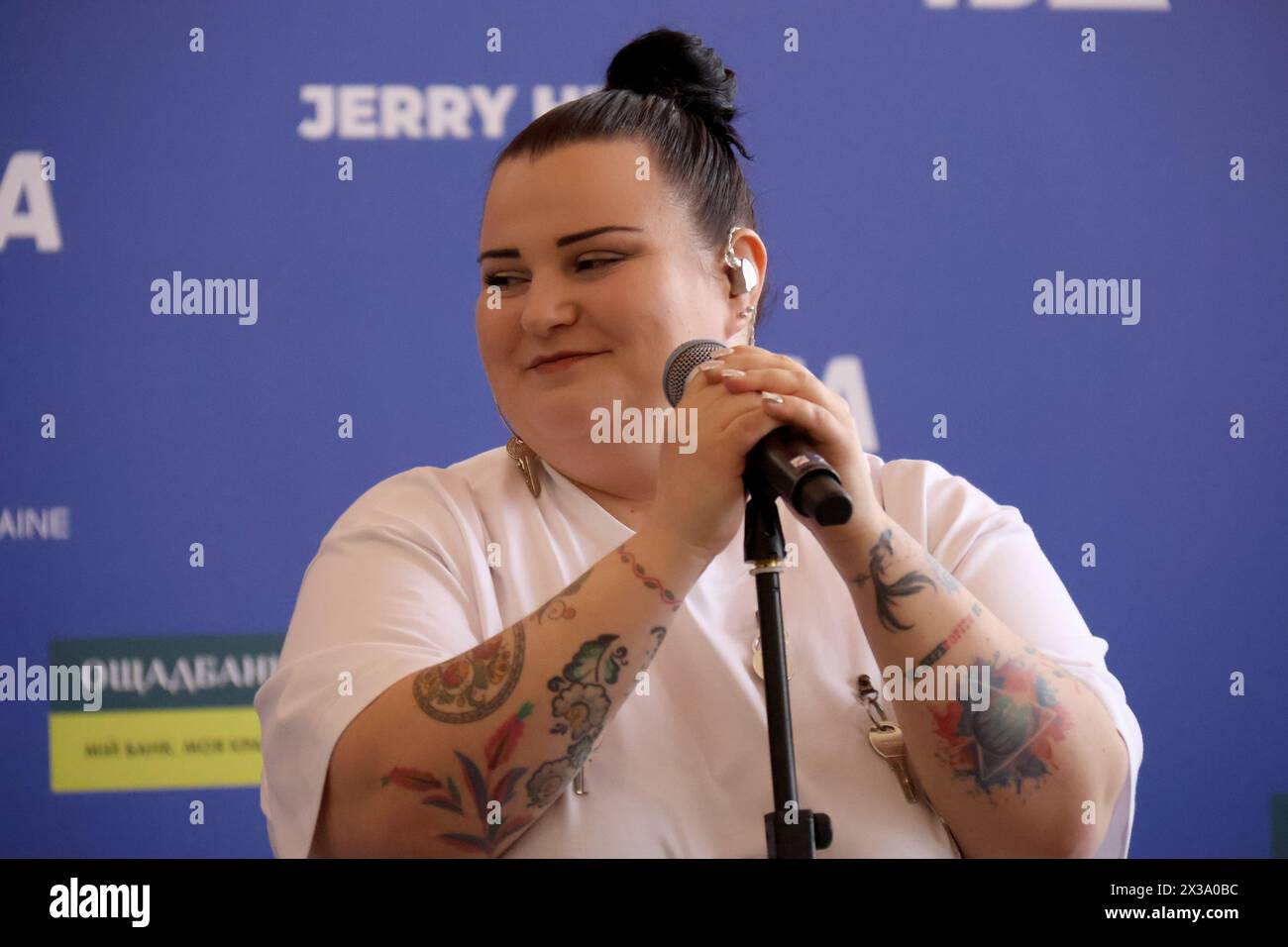 KYIV, UKRAINE - APRIL 25, 2024 - Singer Alona Savranenko (alyona alyona ...