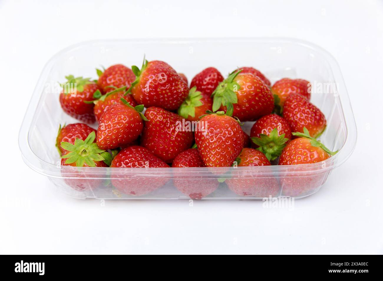 disposable plastic containers and lids on a white background. biaxially ...
