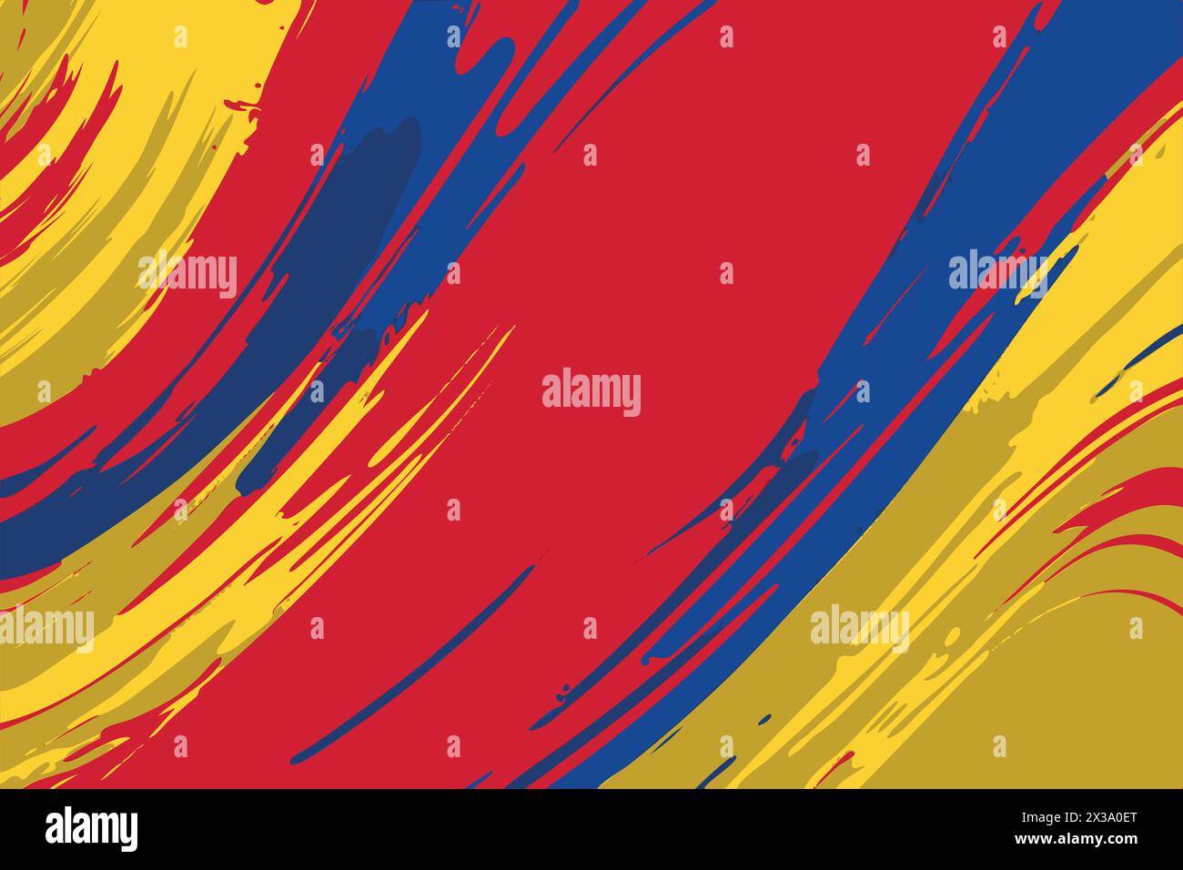 Vibrant abstract painting inspired by the Colombia flag, featuring red ...