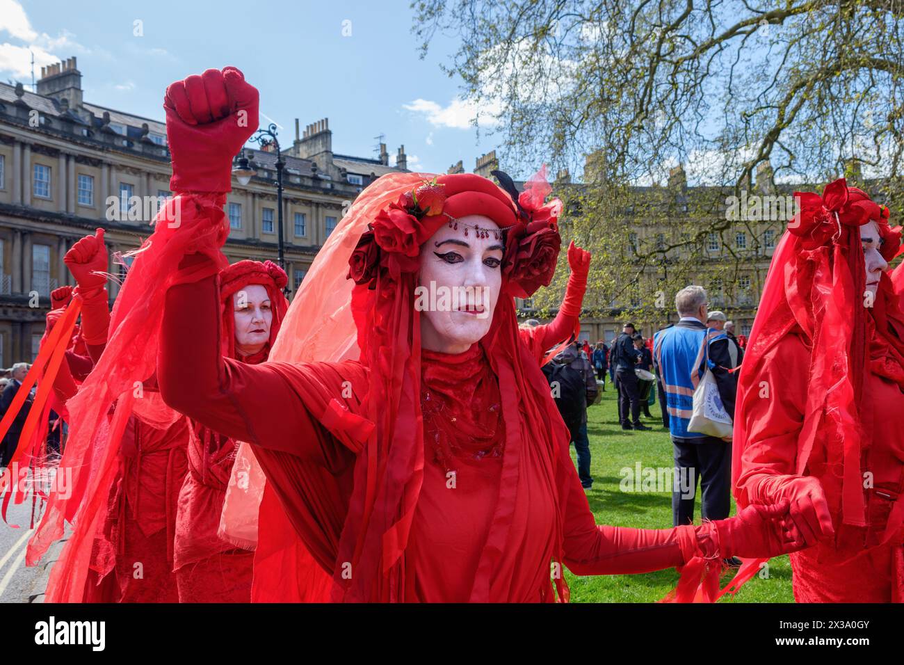 Members of the Red Rebel Brigade take part in a 'funeral for nature ...