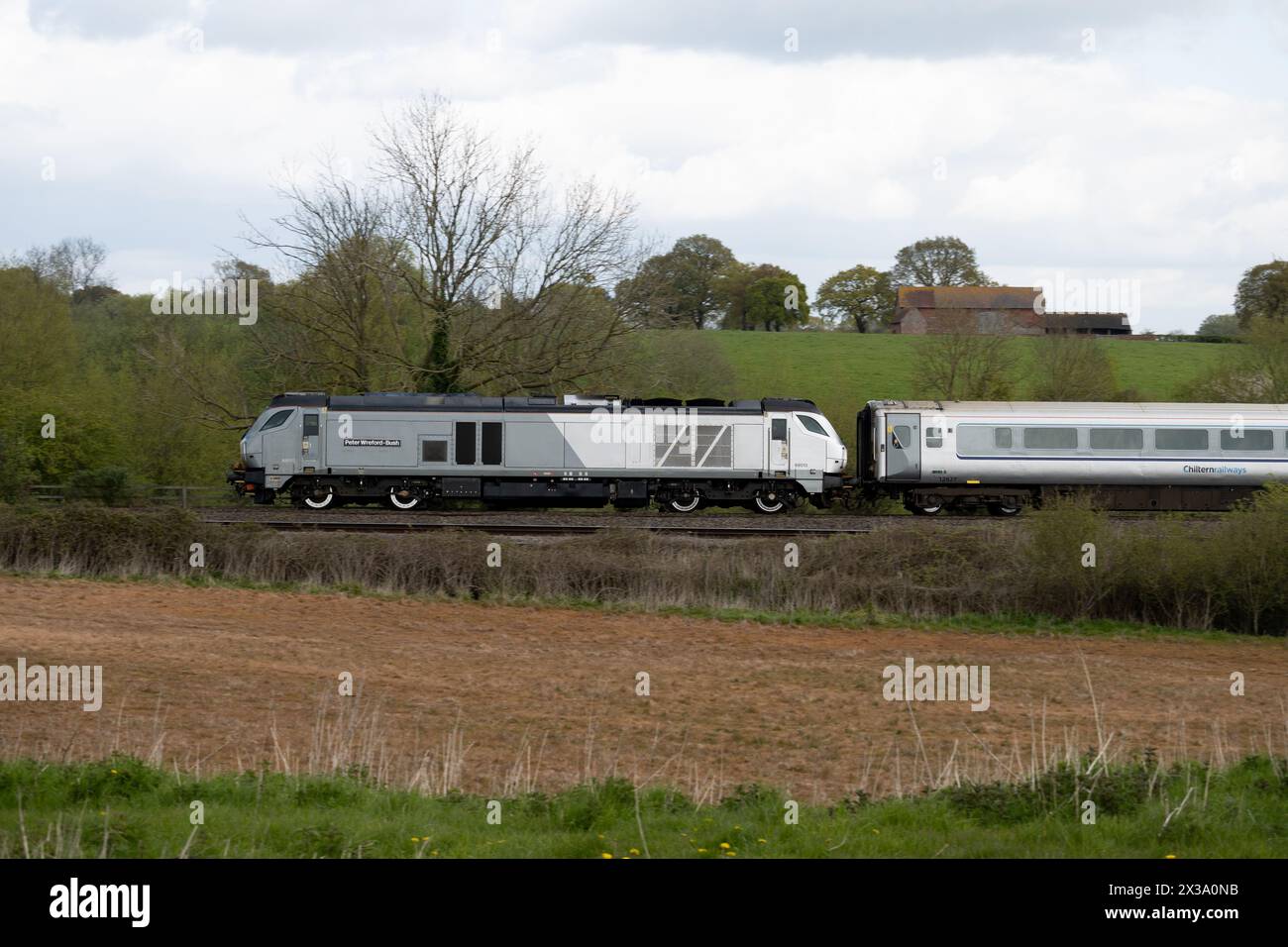 Chiltern Railways class 68 diesel locomotive No. 68013 "Peter Wreford-Bush" at Hatton North ...