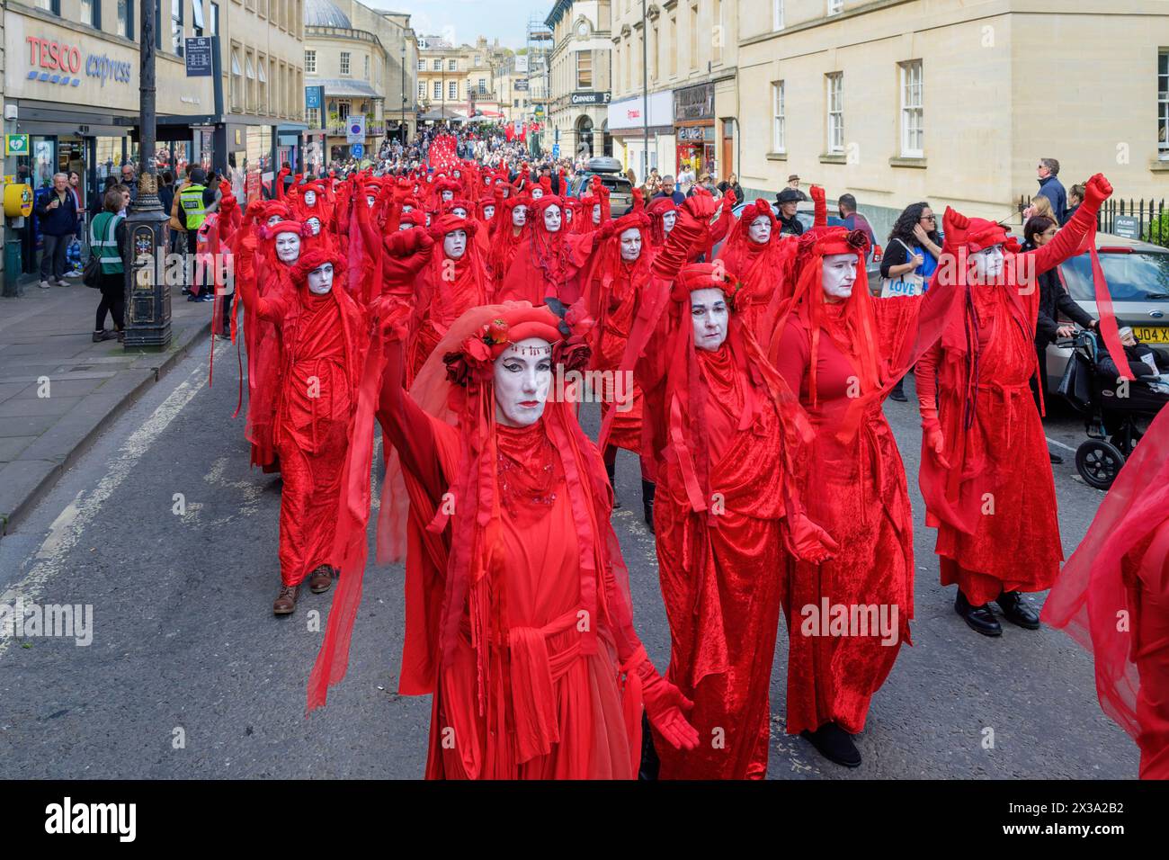 Members of the Red Rebel Brigade take part in a 'funeral for nature ...