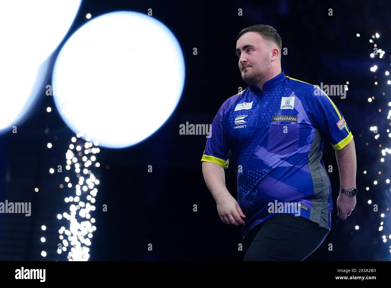 Luke Littler after winning his match against Gerwyn Price (not pictured ...