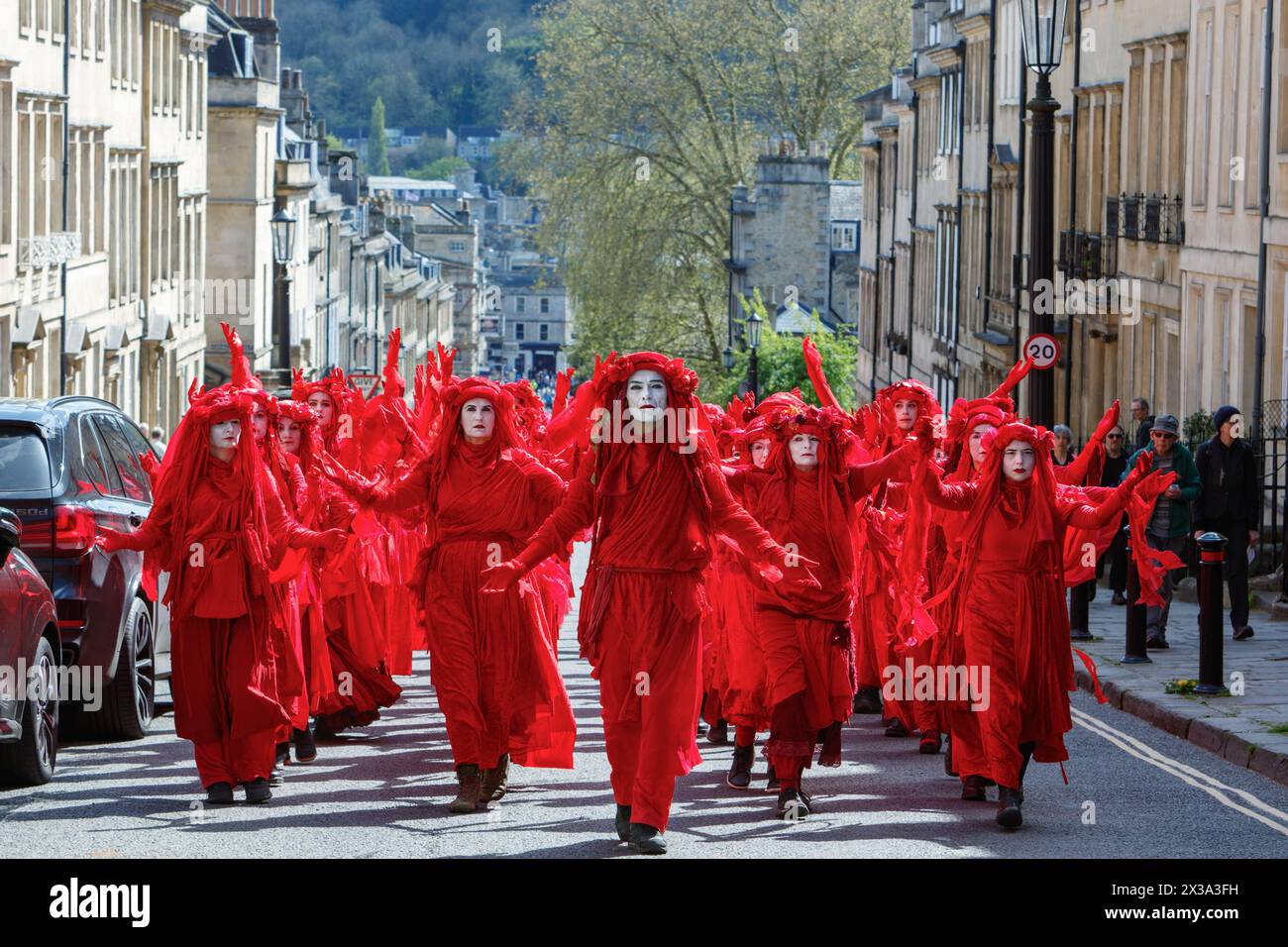 Members of the Red Rebel Brigade take part in a 'funeral for nature ...
