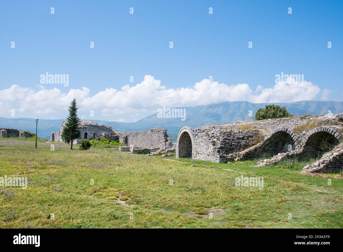 Wall of Berat castle in Albania a Unesco world heritage site Stock ...