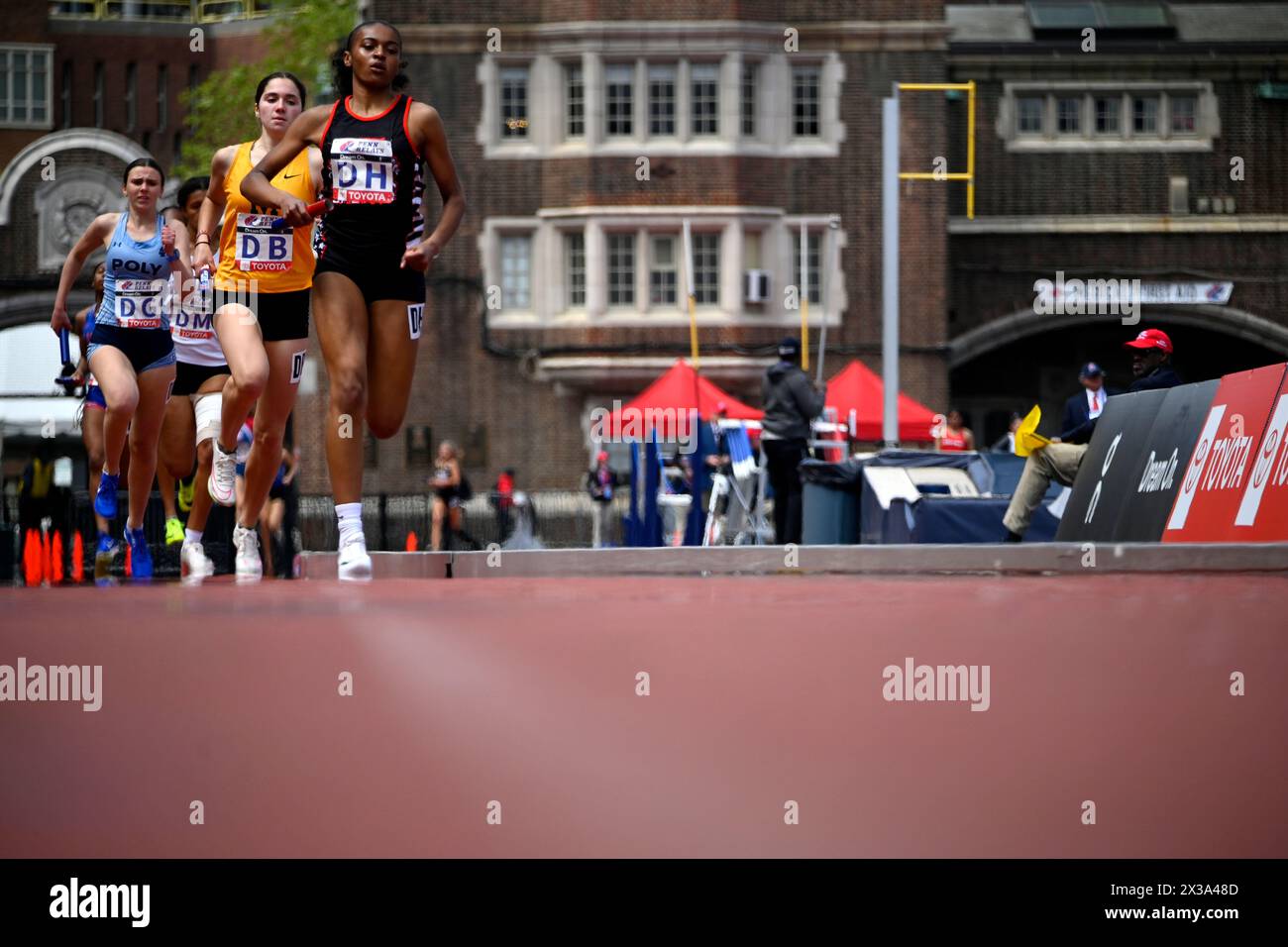 Philadelphia, United States. 25th Apr, 2024. Athletes compete in the ...