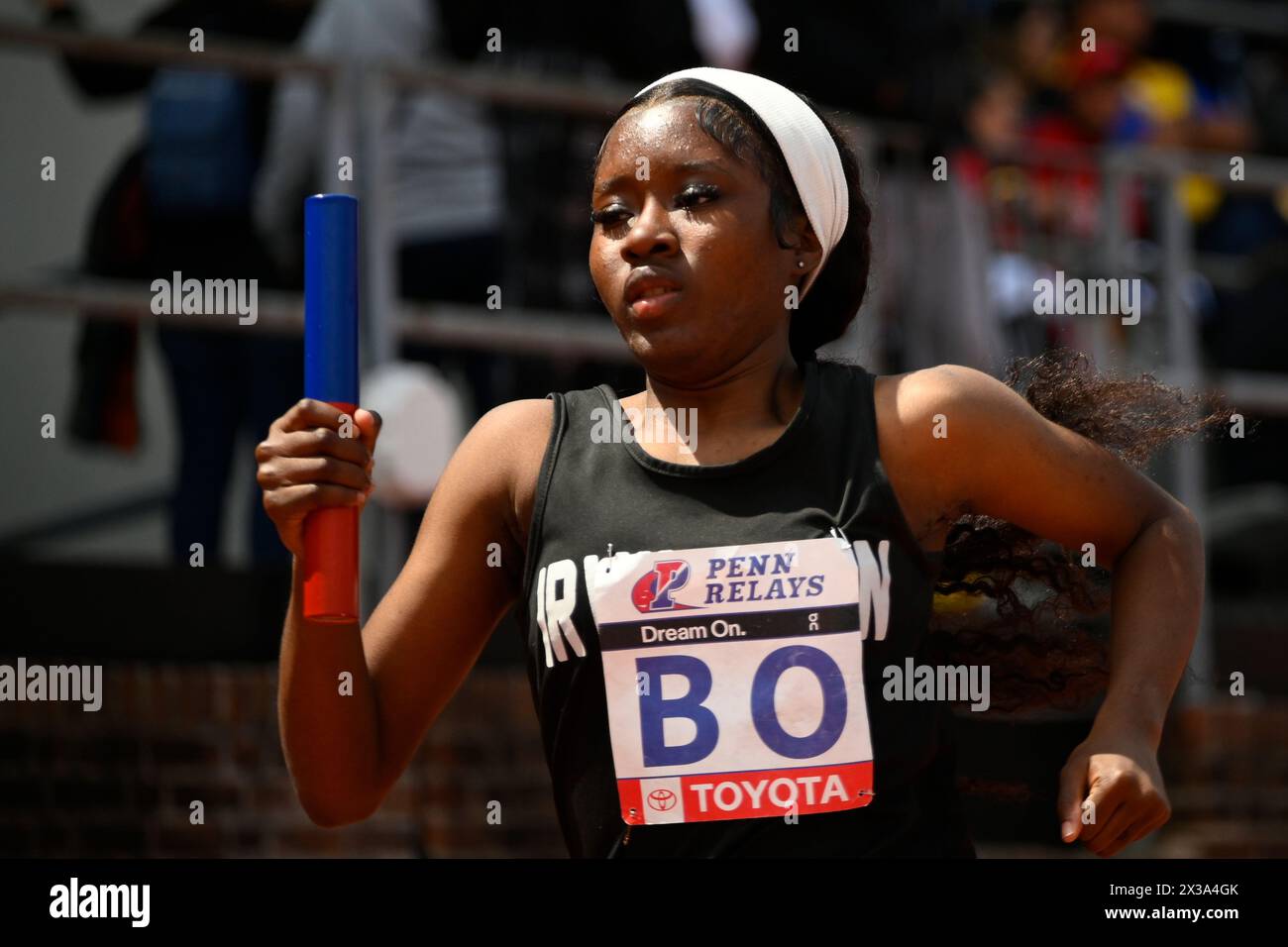 Athletes compete in the running of the first dat of the 128th Penn ...