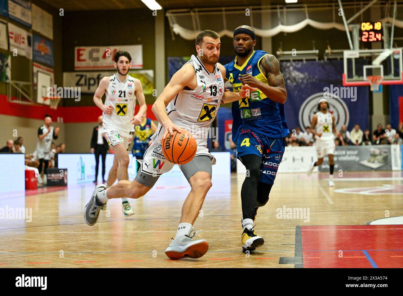 25.04.2024, Raiffeisen Arena Wels, AUT, BSL, Flyers Wels vs UBSC Graz ...