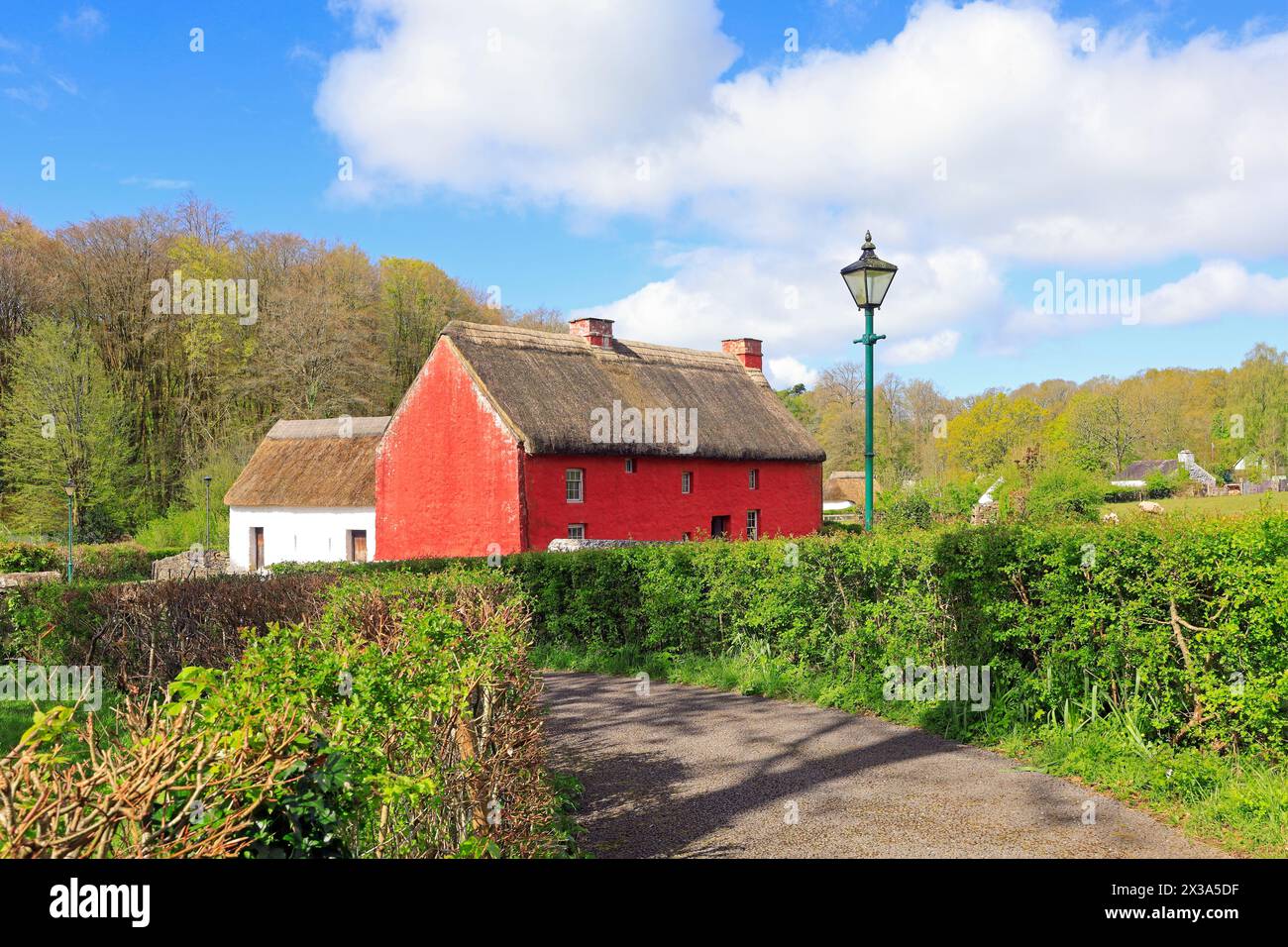 Kennixton farmhouse with thatched roof, St Fagans, National Museum of ...