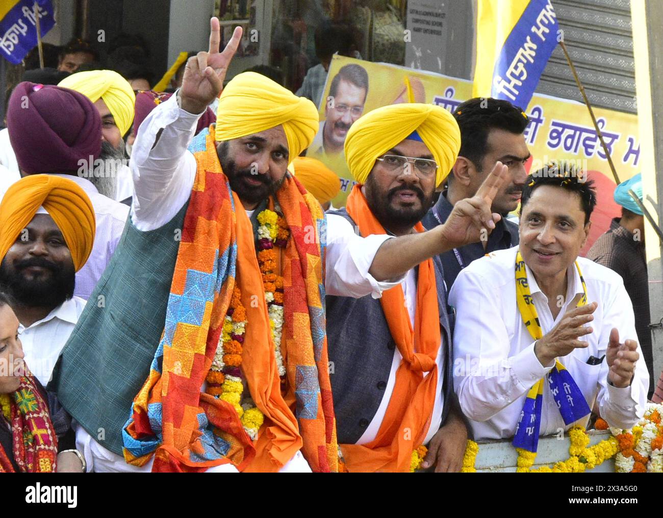 Amritsar, India. 25th Apr, 2024. AMRITSAR, INDIA - APRIL 25: Punjab Chief Minister Bhagwant Mann ...