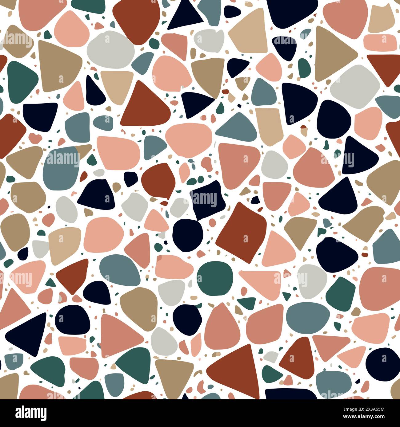 Artistic interpretation of terrazzo seamless texture with multicolored ...