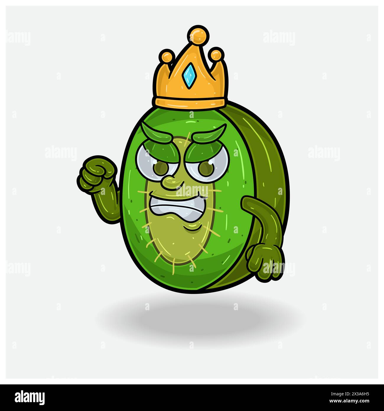 Kiwi Fruit Mascot Character Cartoon With Angry expression. Vector ...