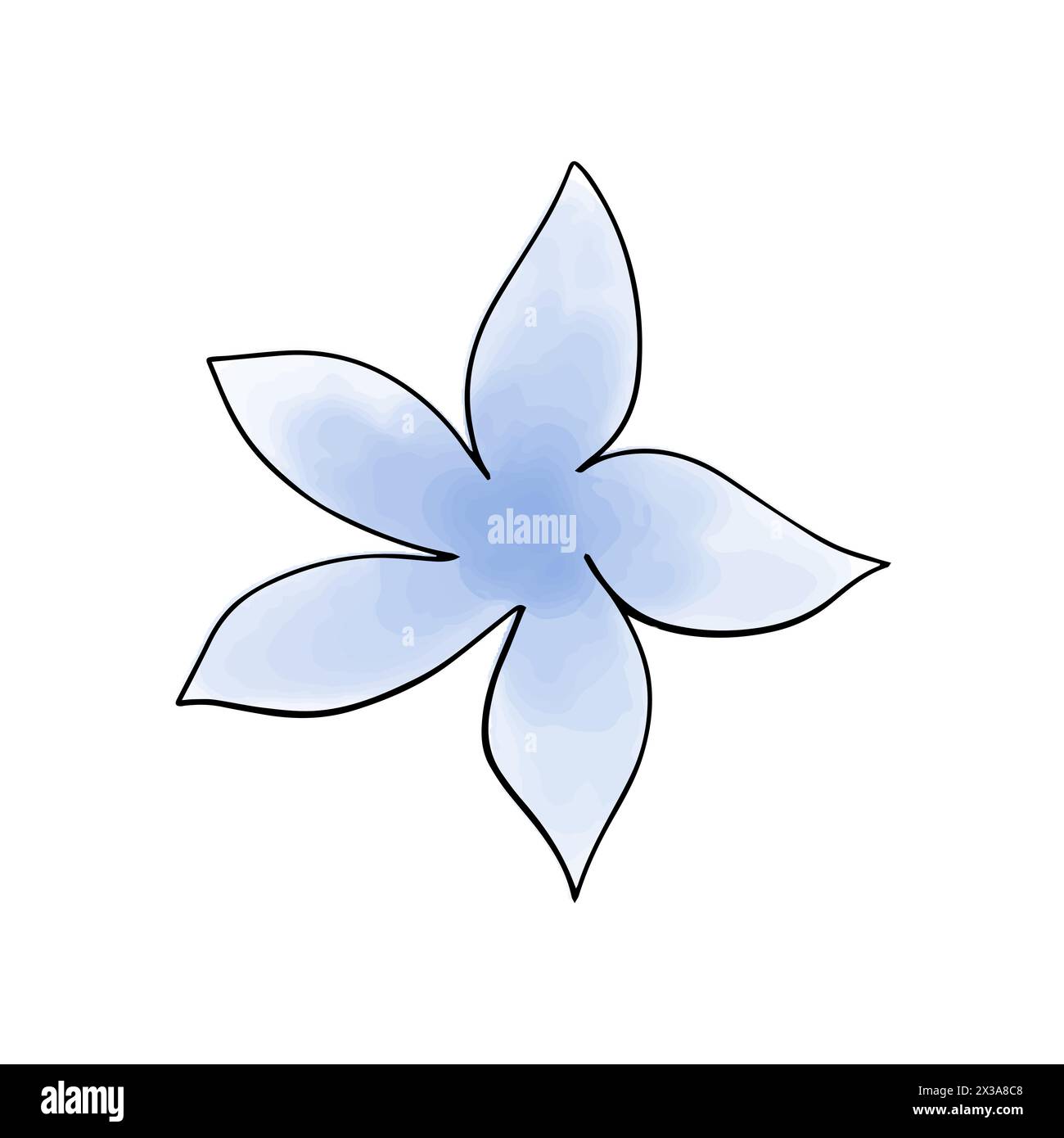 Flower watercolor doodle element, vector illustration Stock Vector ...