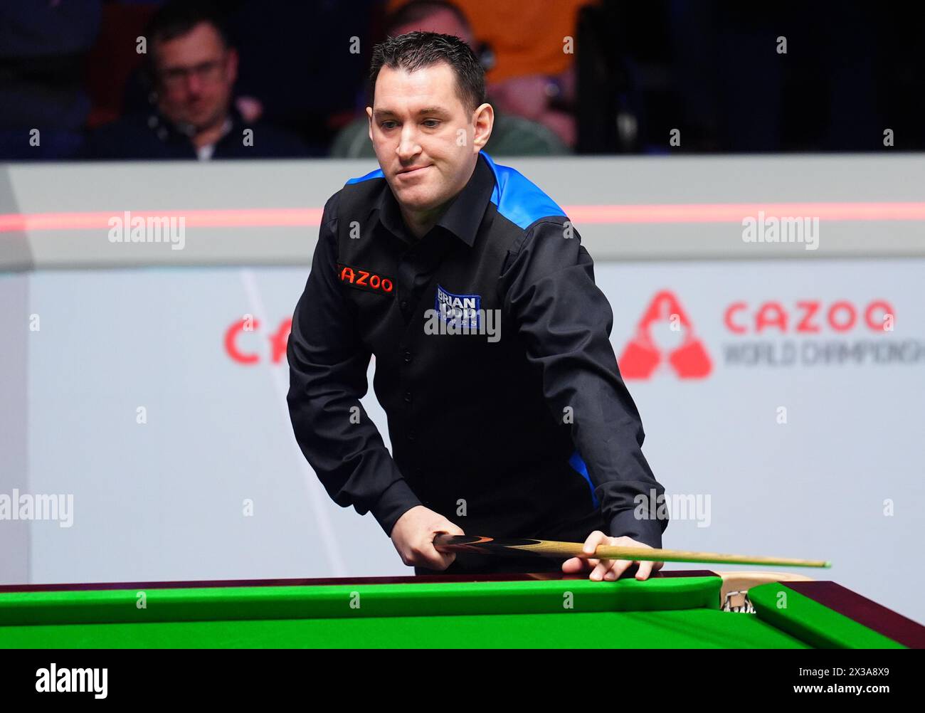 Tom Ford in action against Judd Trump on day six of the 2024 Cazoo ...
