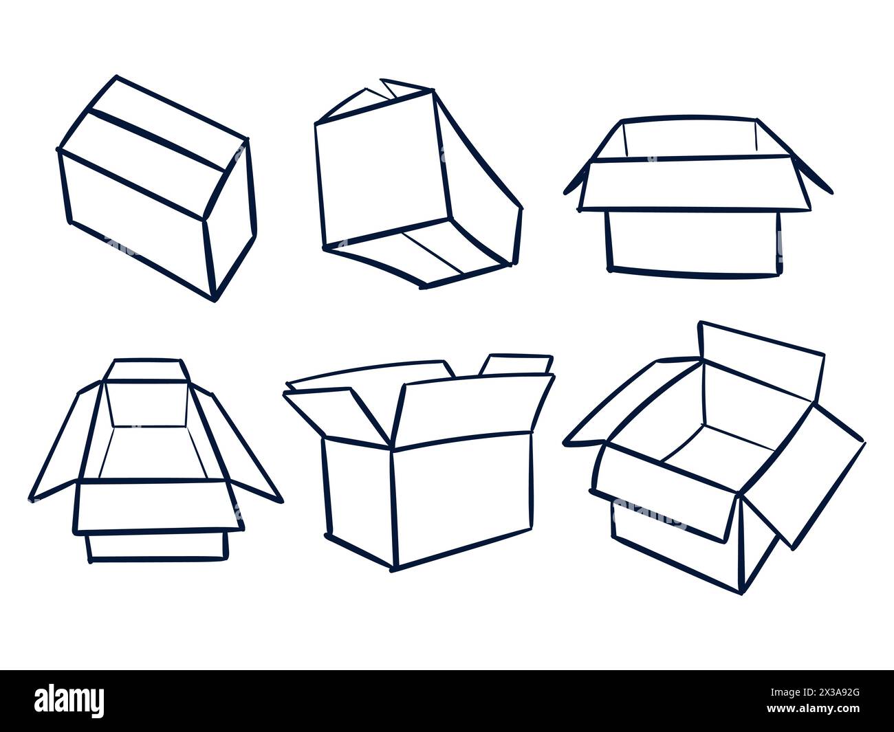 Cardboard box sketch hi-res stock photography and images - Alamy