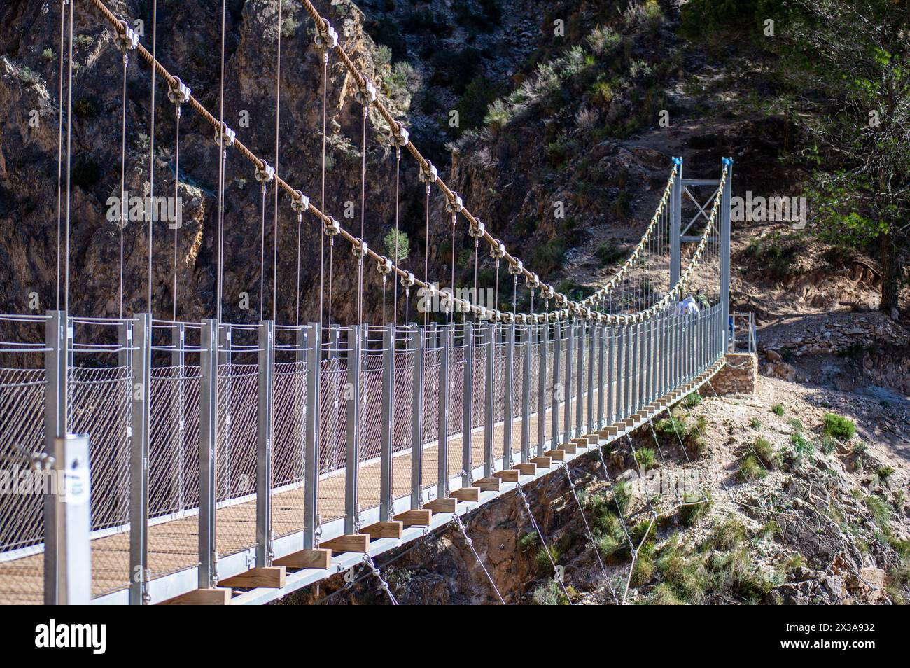 Hiking trail to Colgante bridge (Puente Colgante El Saltillo) over ...