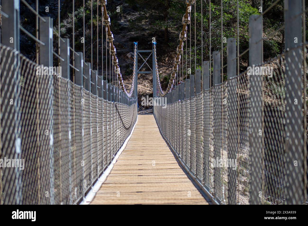 Hiking trail to Colgante bridge (Puente Colgante El Saltillo) over ...