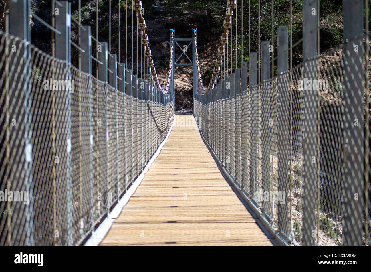 Hiking trail to Colgante bridge (Puente Colgante El Saltillo) over ...